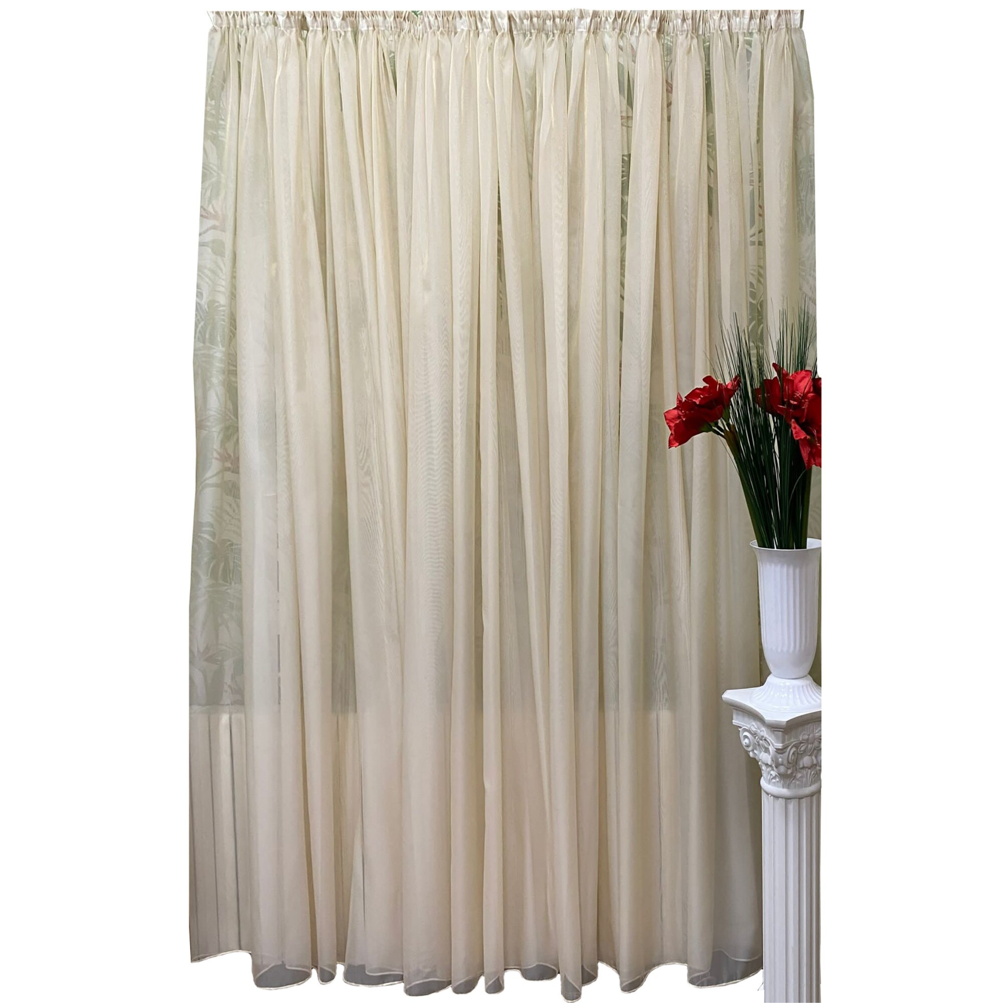 Perdea simpla voal, culoare bej, din colectia "Crep Touch by Liz Line ...