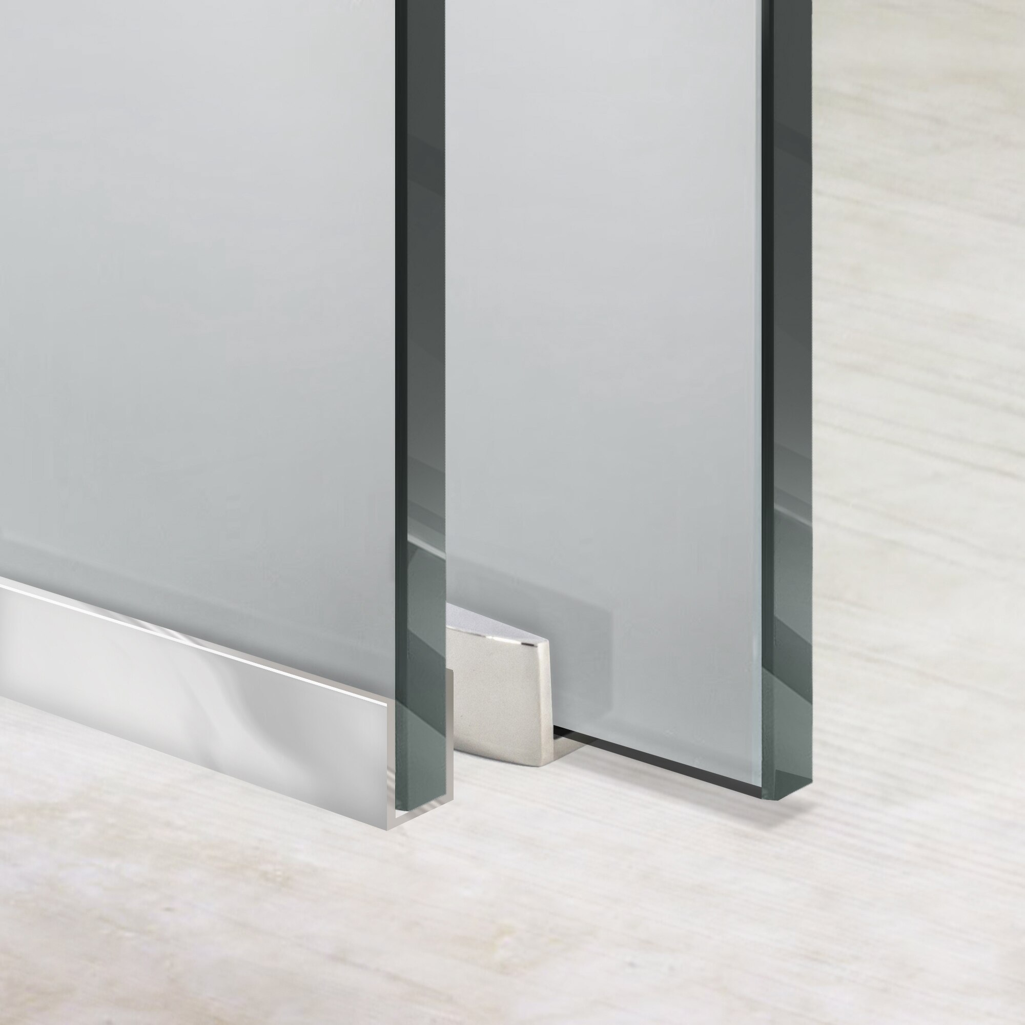 Paravan dus cu usa glisanta Glissando INOX, sticla mata, securizata ...