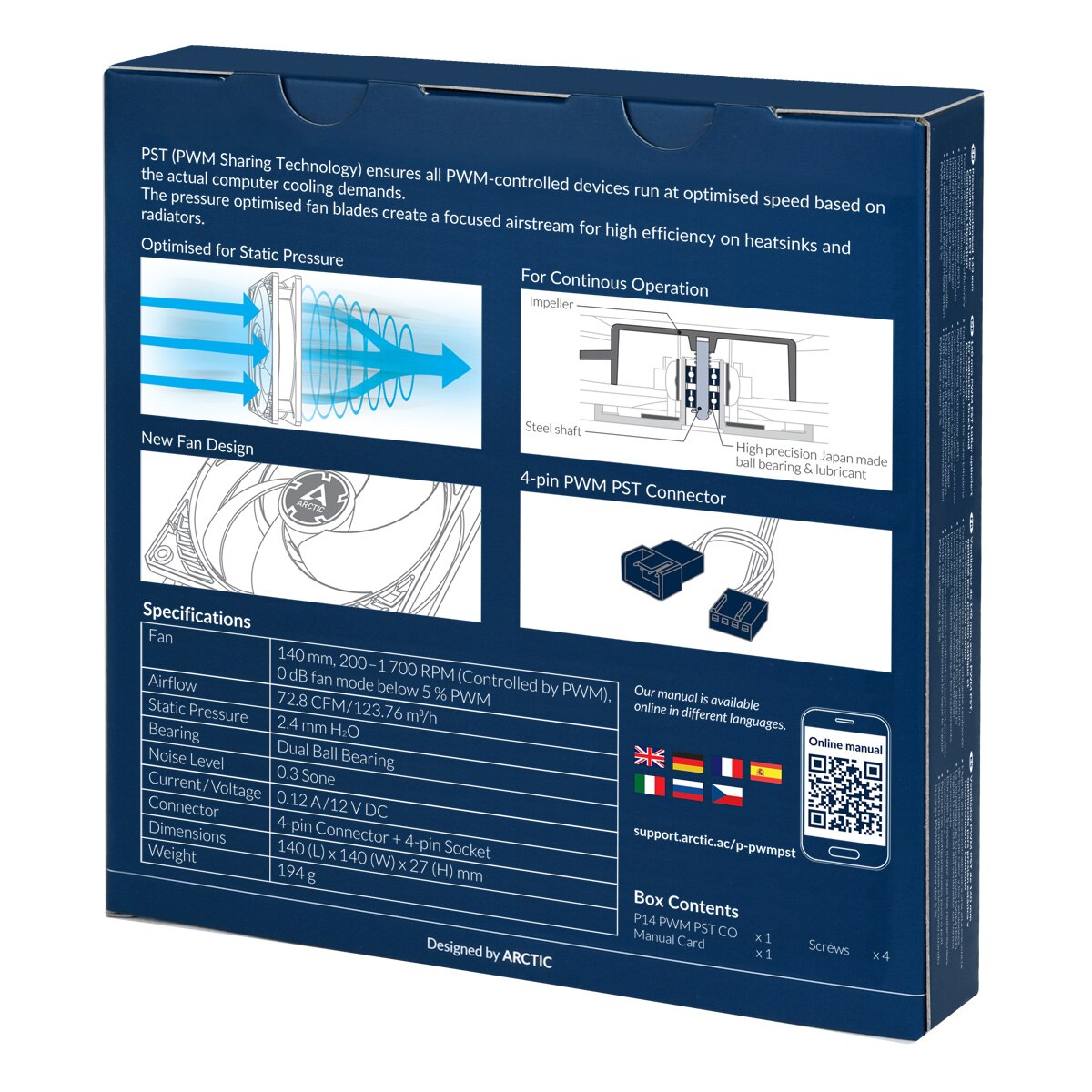Ventilator ARCTIC P14 PWM PST CO, Black, 140mm - eMAG.ro