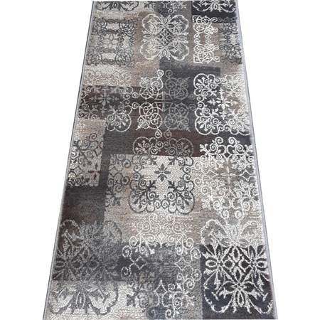 Traversa covor maro/gri 120x150 cm pentru hol, camera sau bucatarie ...