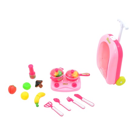 Set picnic M-Toys pentru fetite cu troller transport, 14 accesorii ...