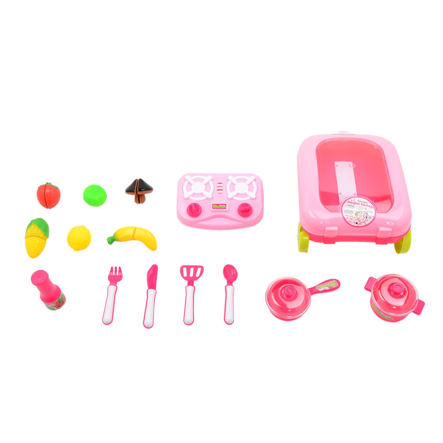 Set picnic M-Toys pentru fetite cu troller transport, 14 accesorii ...