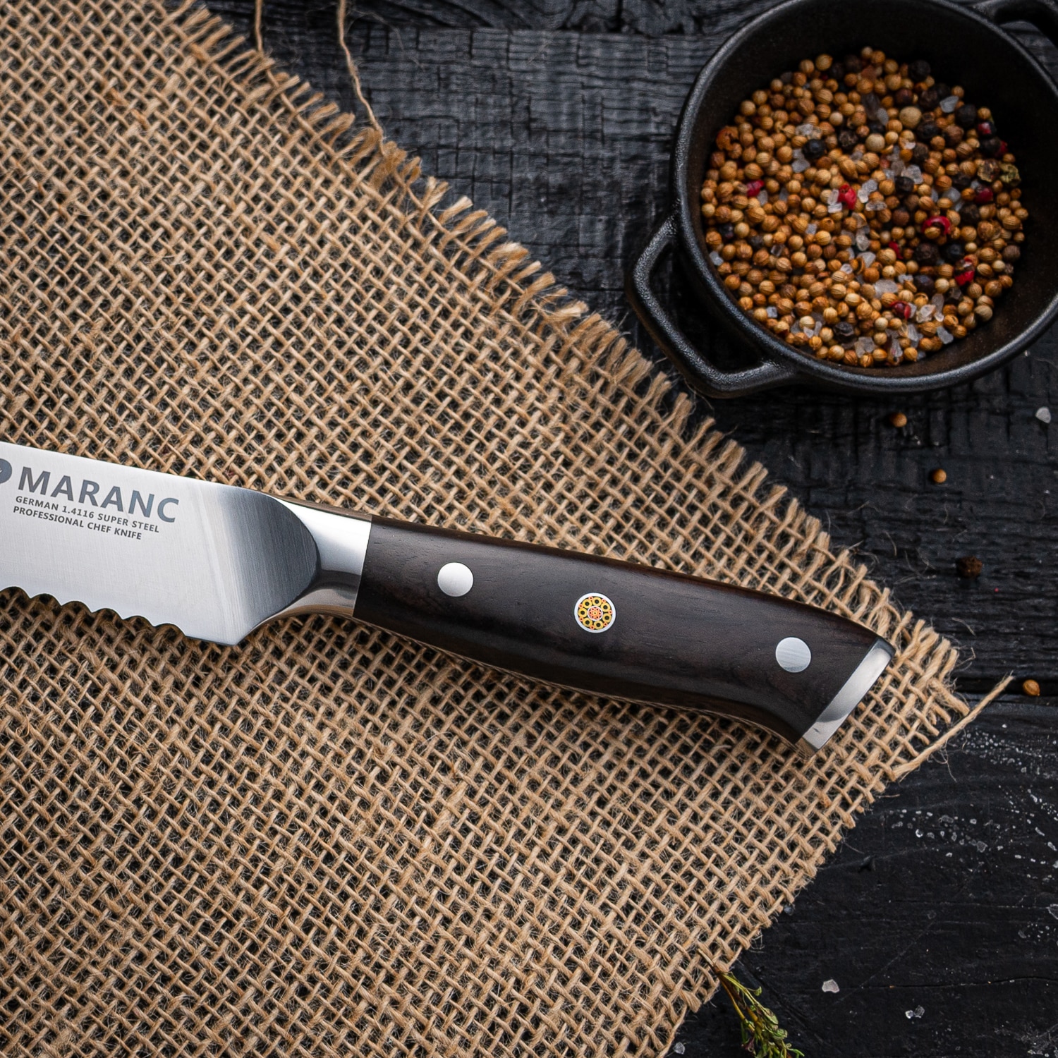 Maranc professzionális kenyérvágó kés, német acél, 22,8 cm, M122 - eMAG.hu