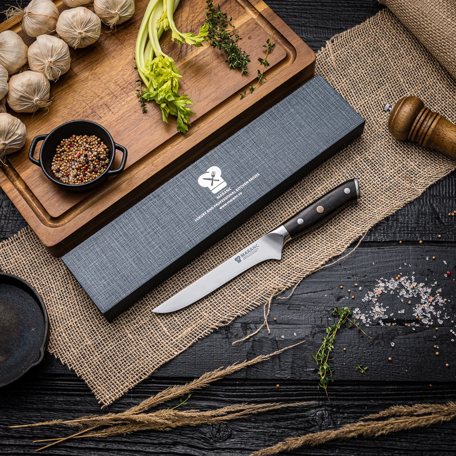 Cutit filetat profesional Maranc, otel german, 15 cm, M121 - eMAG.ro