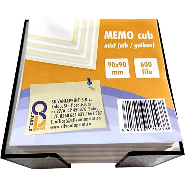 Cub notite de hartie, 600 file, Alb/Galben, 90x90 - eMAG.ro