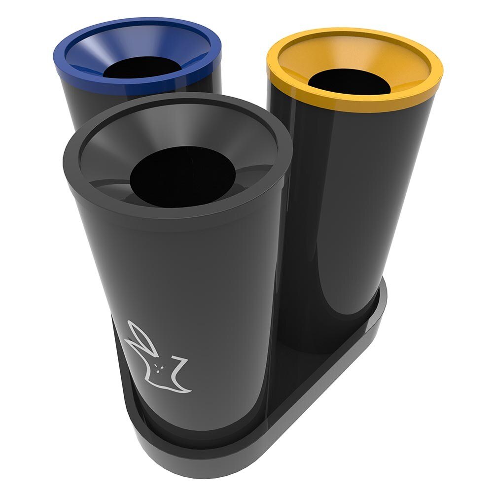 Cosuri de gunoi moderne de reciclare pentru birouri din metal 3x50/60L ...