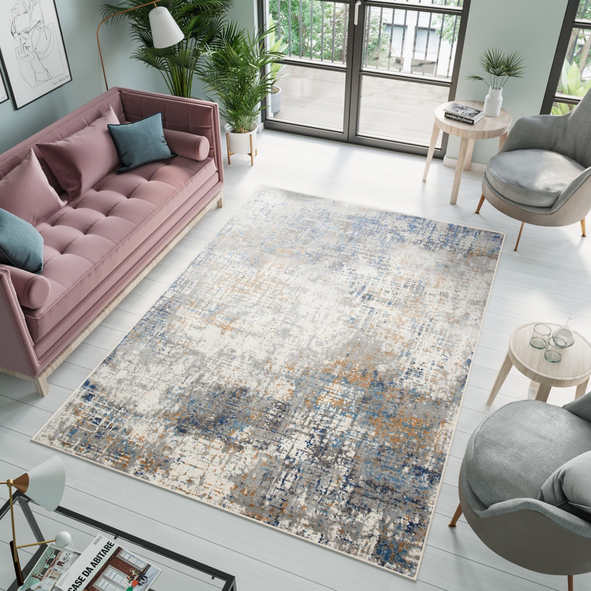 Covor Chemex Portland G512B /D_ HIL alb,albastru 200x300 - eMAG.ro