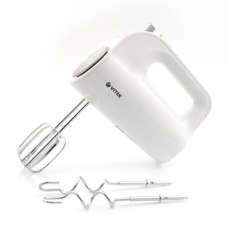 Mixer de mana VITEK VT-1423, 600W, 5 Viteze, Functie Turbo, Accesorii din Inox, Alb - eMAG.ro
