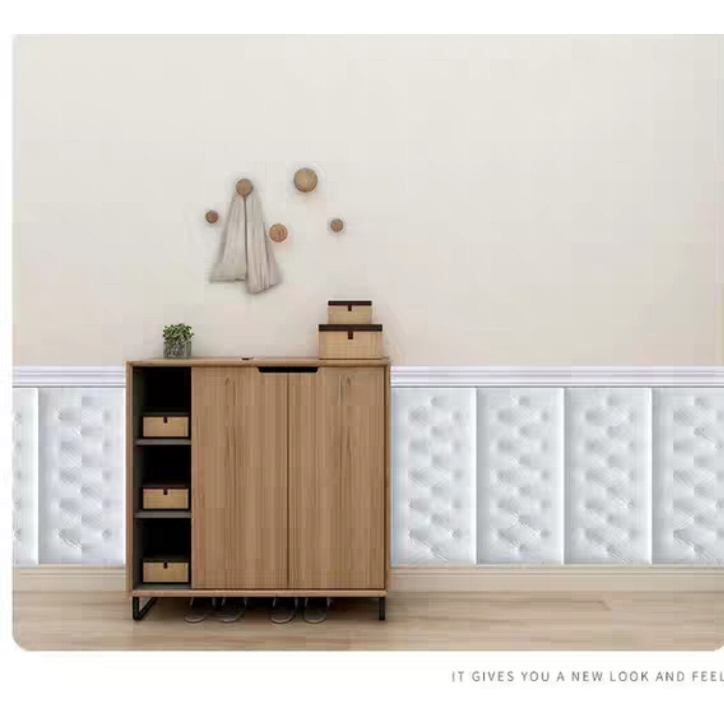 Autocolant din spuma si plastic 3D reliefat 30x60 cm, alb - eMAG.ro