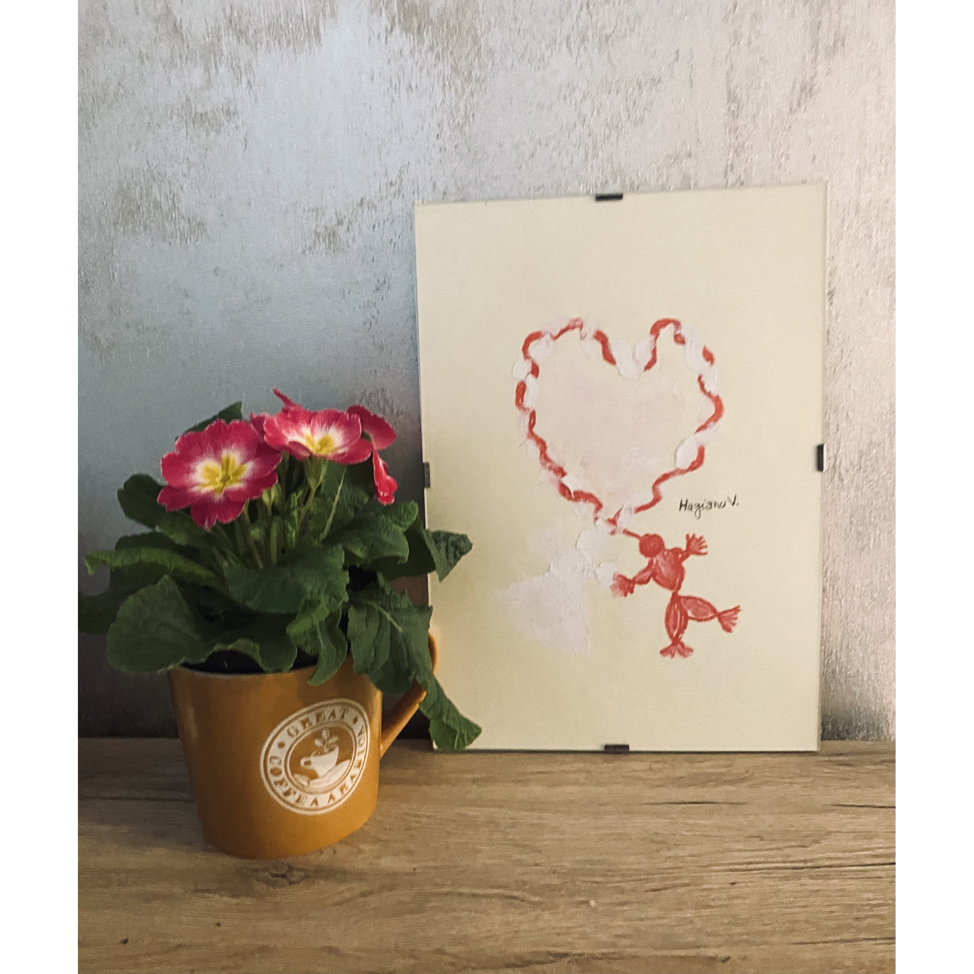 Tablou pictat manual, Martisor, simbolul primaverii si al Iubirii ...