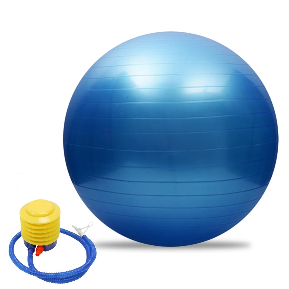 Minge pentru gimnastica, Zola, pompa inclusa, 75 cm, albastra - eMAG.ro