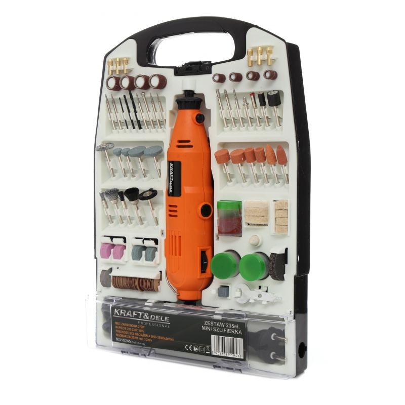 Mini freza electrica 270W 235 piese 32500 rpm KD10245 KraftDele - eMAG.ro