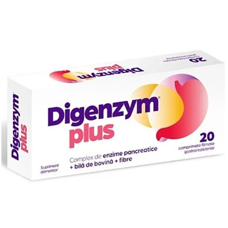 Digenzym Plus fara zahar, Alvogen, 20 tablete - eMAG.ro