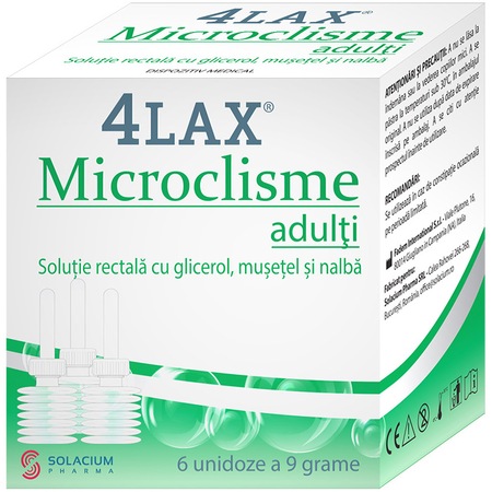 Microclisme adulti 4Lax, Solacium, 6 unidoze x 9g - eMAG.ro