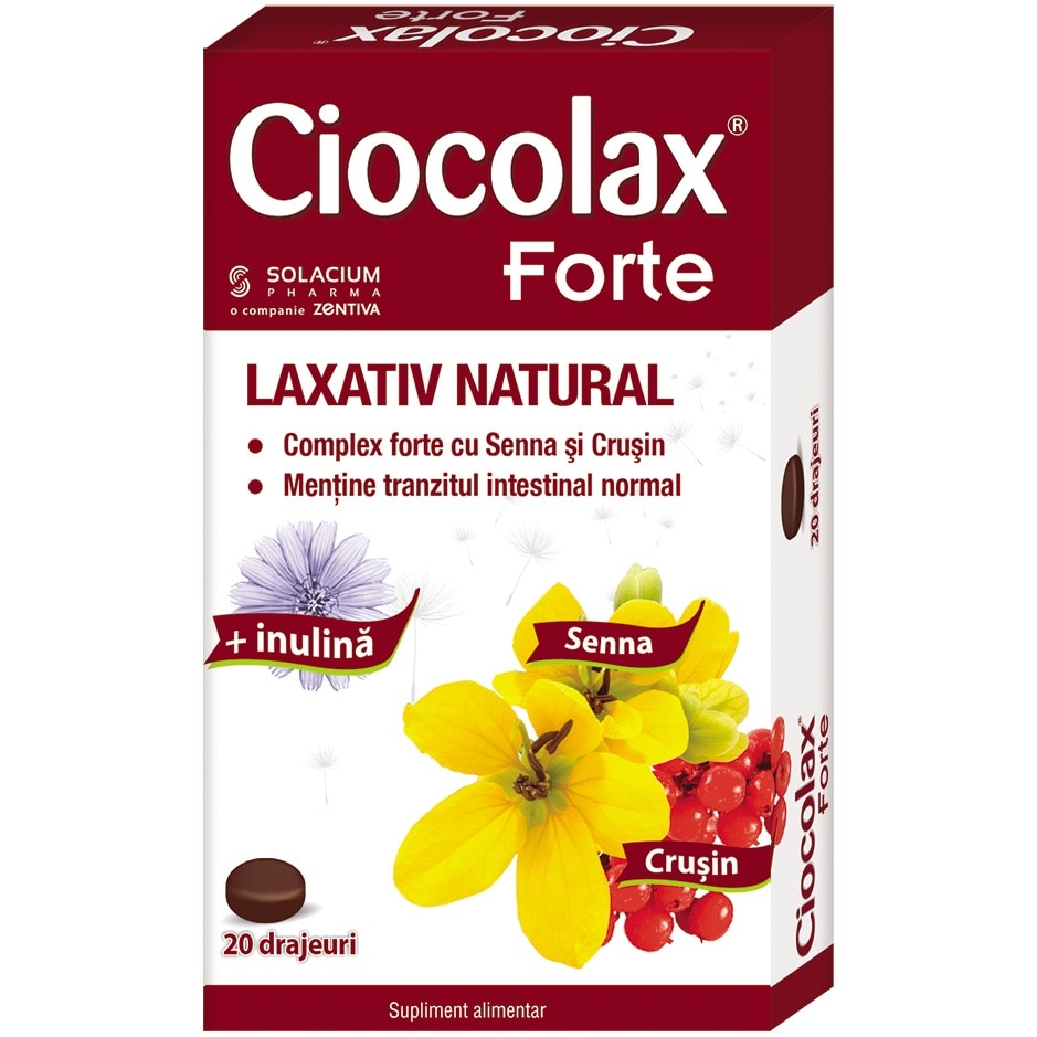 Ciocolax Forte, pentru tratamentul constipatiei, 20 comprimate ...