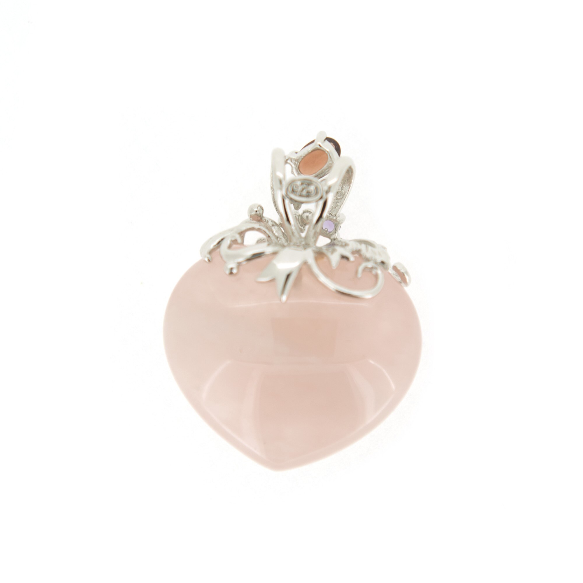 Medalion cuart roz, granat, ametist, argint - eMAG.ro
