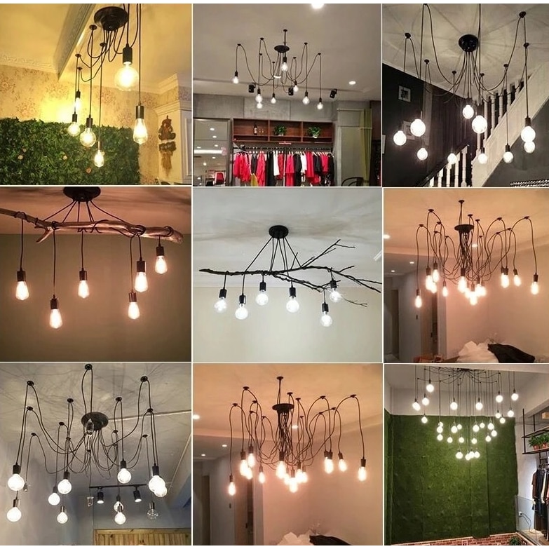 Lustra LED, Lampa suspendata Spider 6x cablu 20 x 20 x 3.5 cm - eMAG.ro