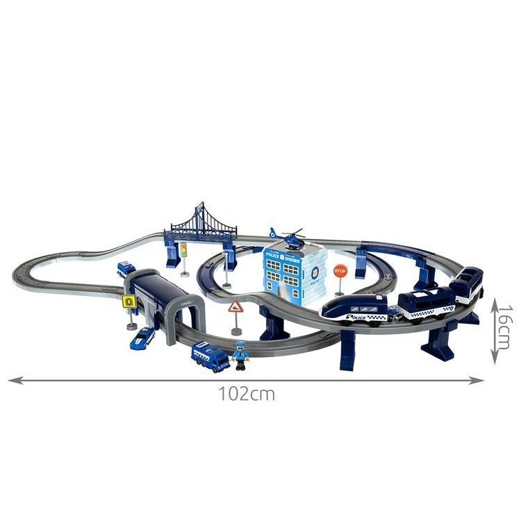 Set Trenulet de Jucarie, PoliceTrain, Locomotiva Electrica, Include ...