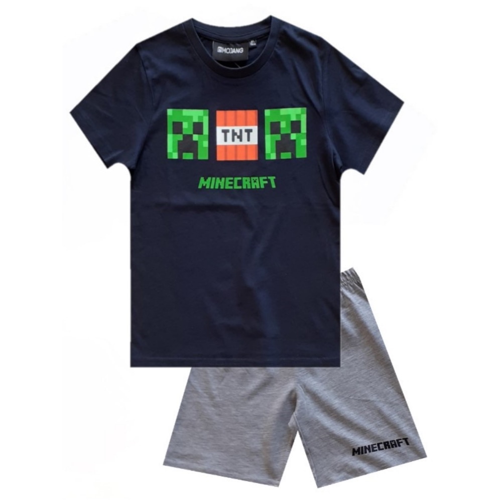 Pijama Minecraft TNT Creeper, MOJANG, baieti, maneca scurta, 12 ani/152 ...