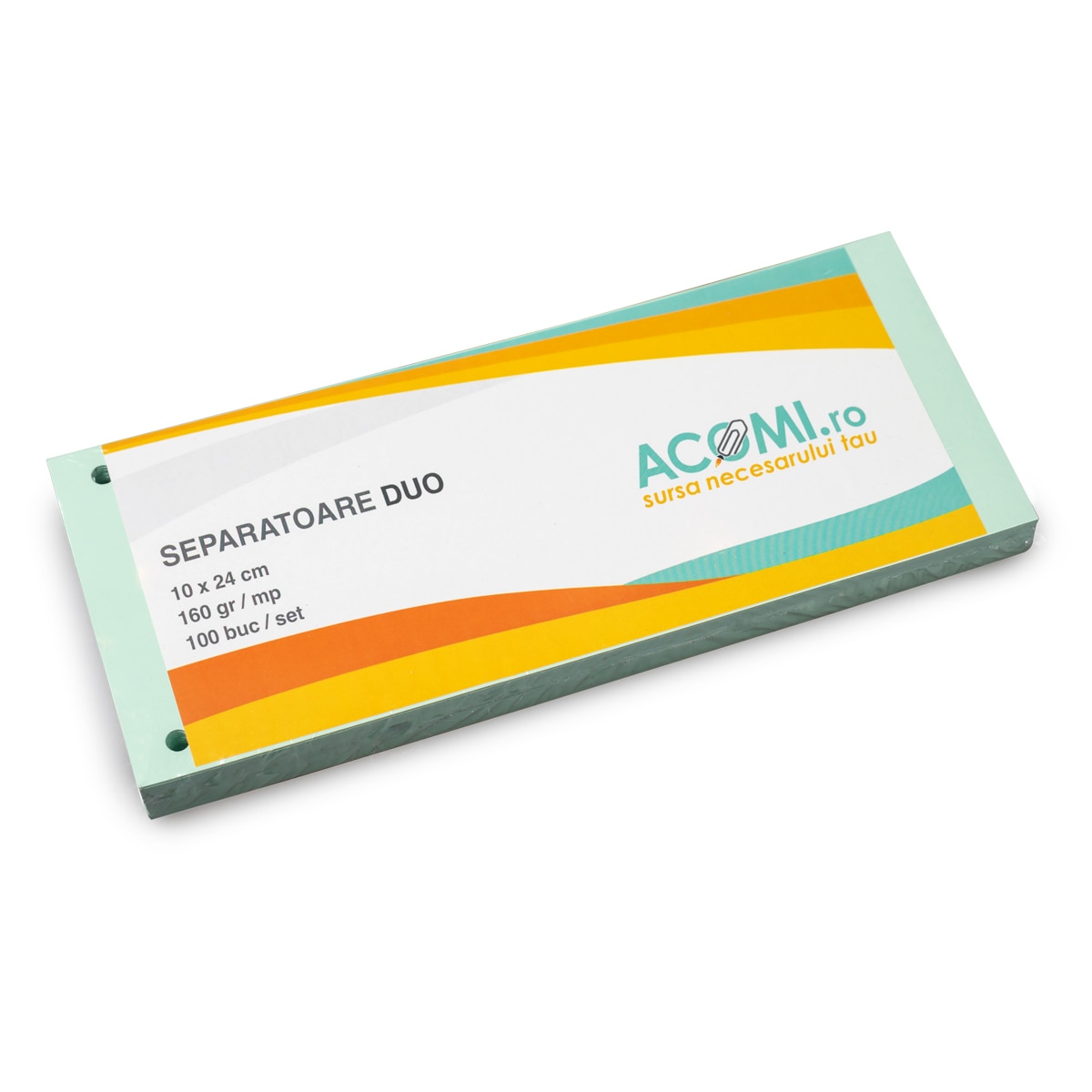 Separatoare DUO biblioraft, carton verde, 100 file/set, 160 gr/mp ...