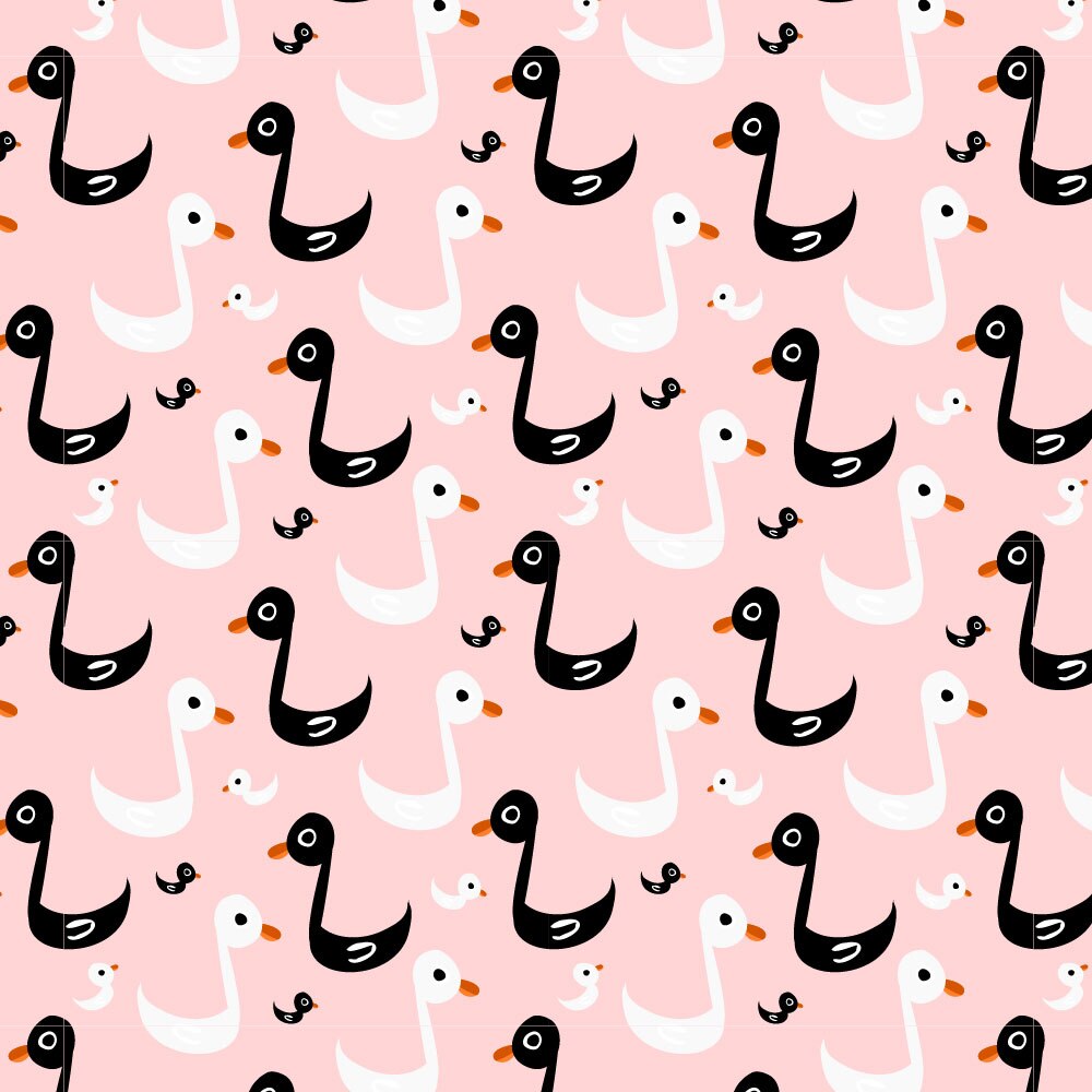 Autocolant Art Kids pentru mobilier, Lebede albe si negre, autoadeziv ...