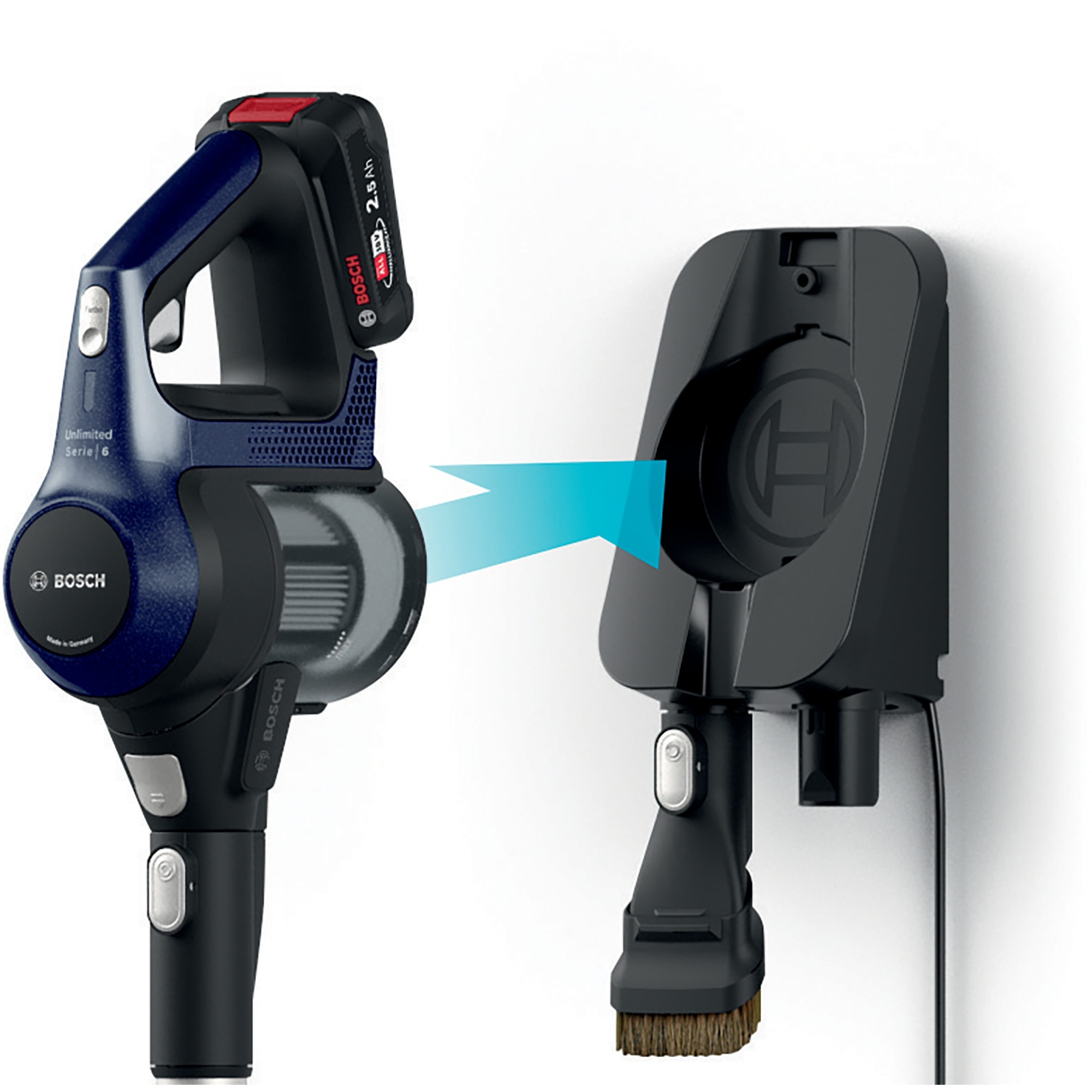 Aspirator vertical cu acumulator Bosch BBS611MAT Seria 6, 18V (2.5 Ah ...