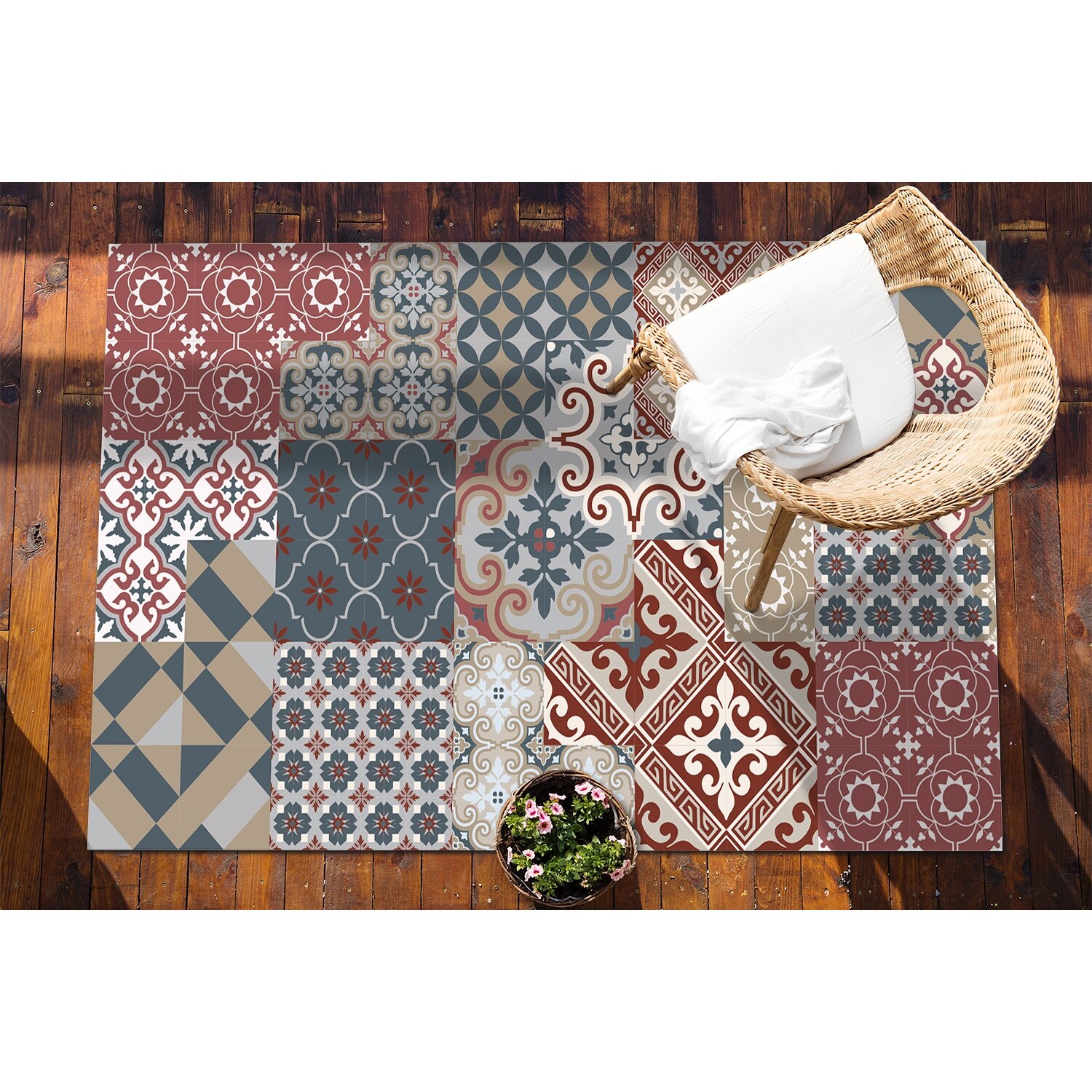 Covor de vinil pentru terasa, PVC, model o varietate de modele, 60x90cm ...