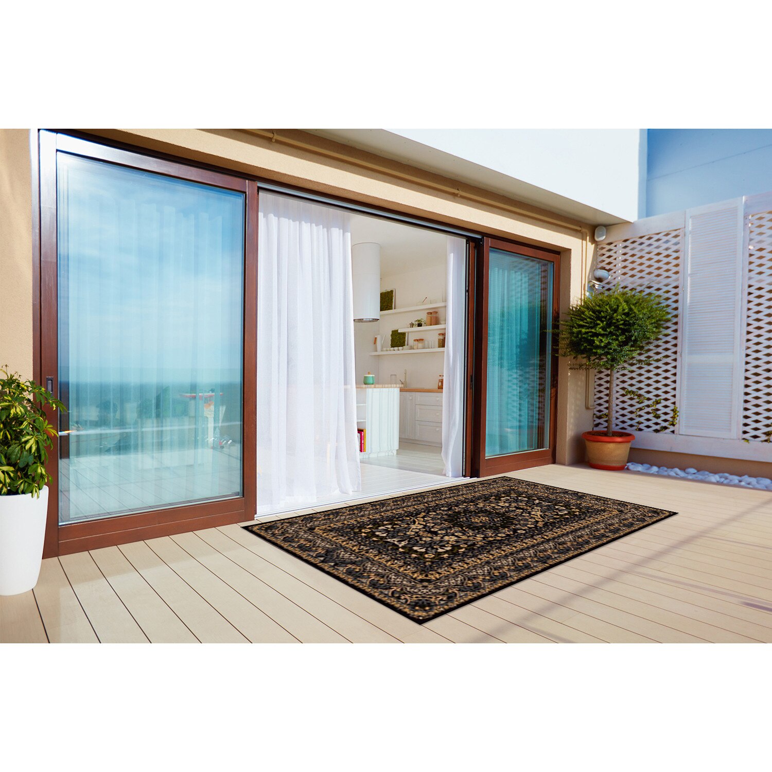 Covor de vinil pentru terasa, Covor de balcon, PVC, Textura Antica, 60 ...