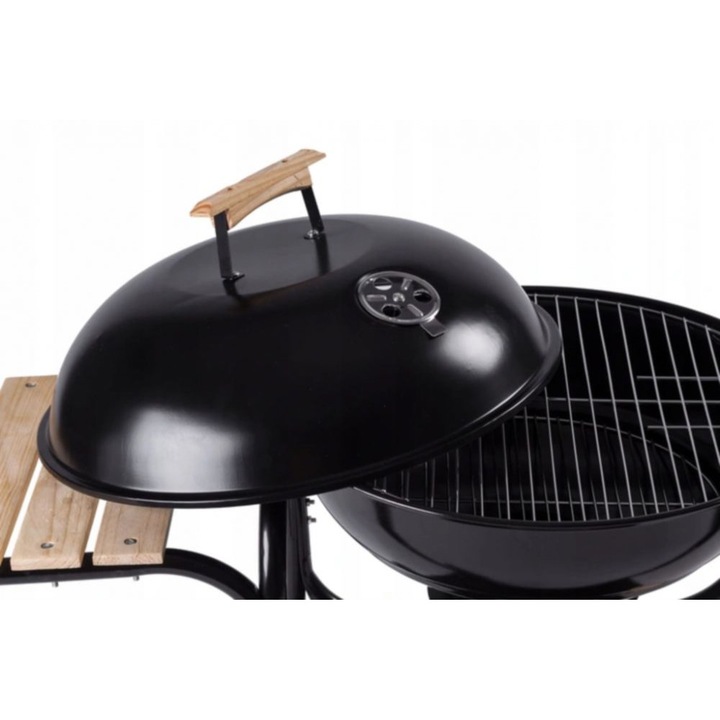 Gratar de gradina cu roti si 3 rafturi, 98x35x85 cm - eMAG.ro