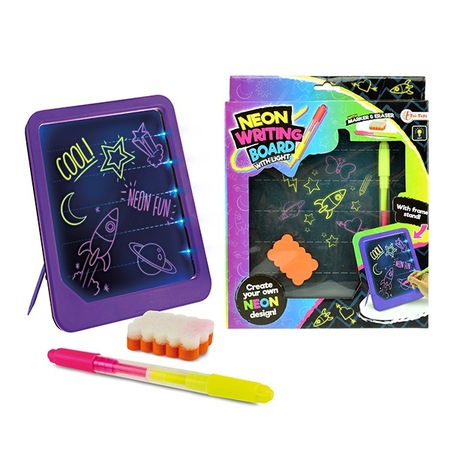 Tabla de colorat neon cu marker + burete - eMAG.ro