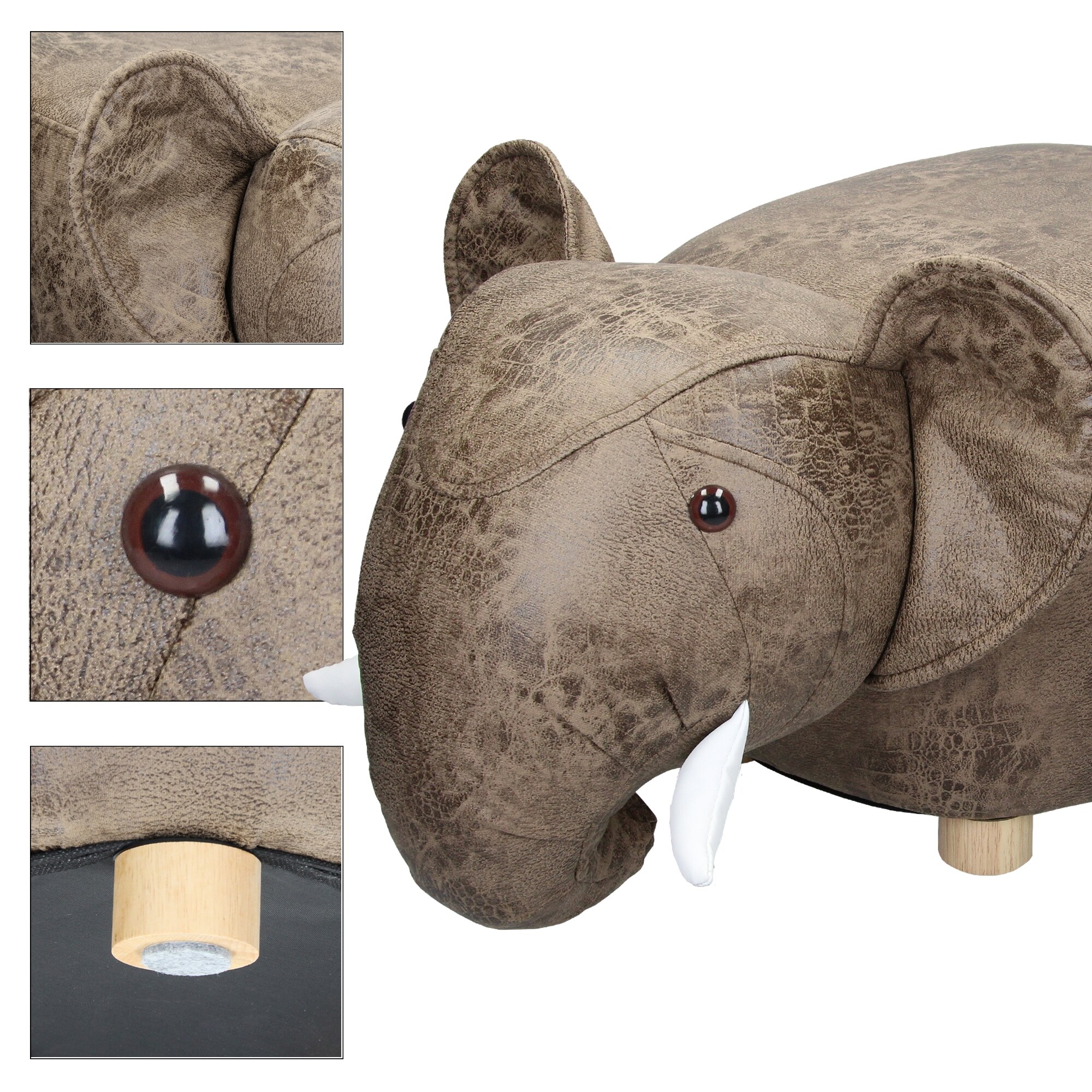Taburet maro personalizat pentru copii, WOMO-DESIGN, model elefant ...