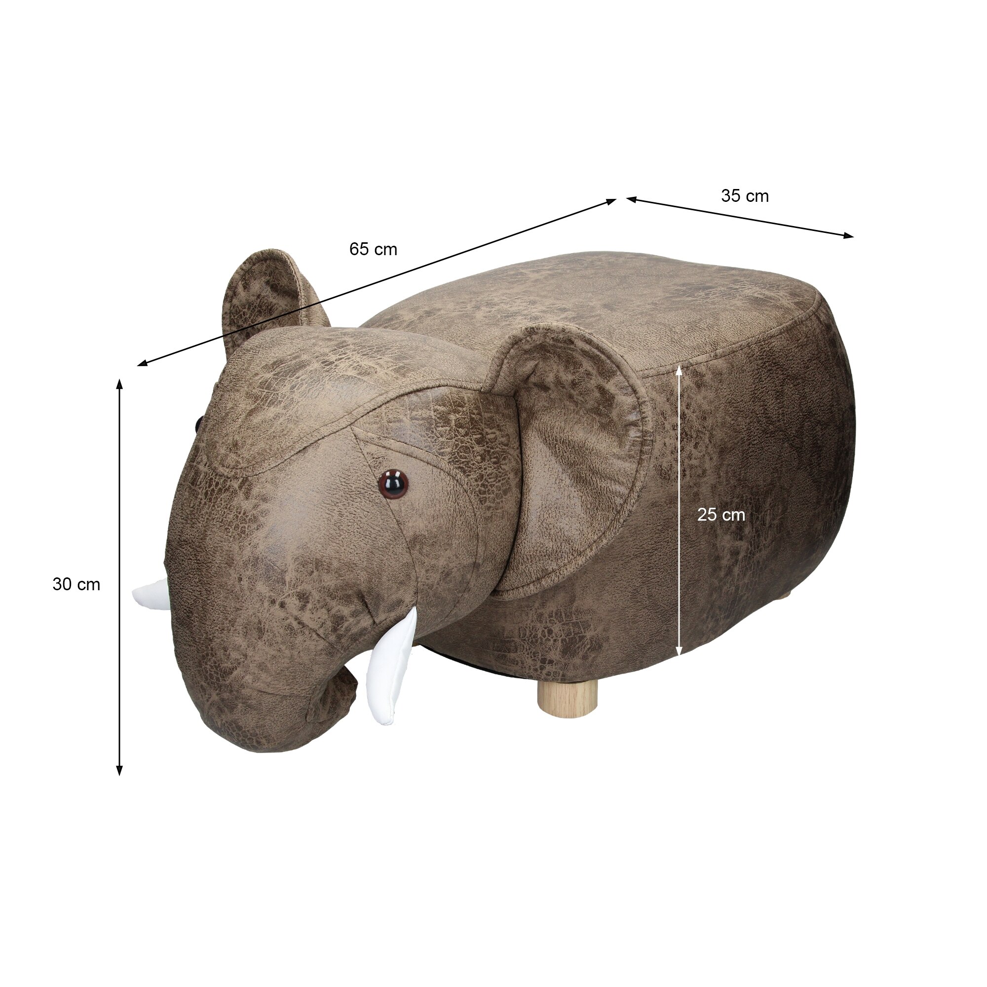 Taburet maro personalizat pentru copii, WOMO-DESIGN, model elefant ...