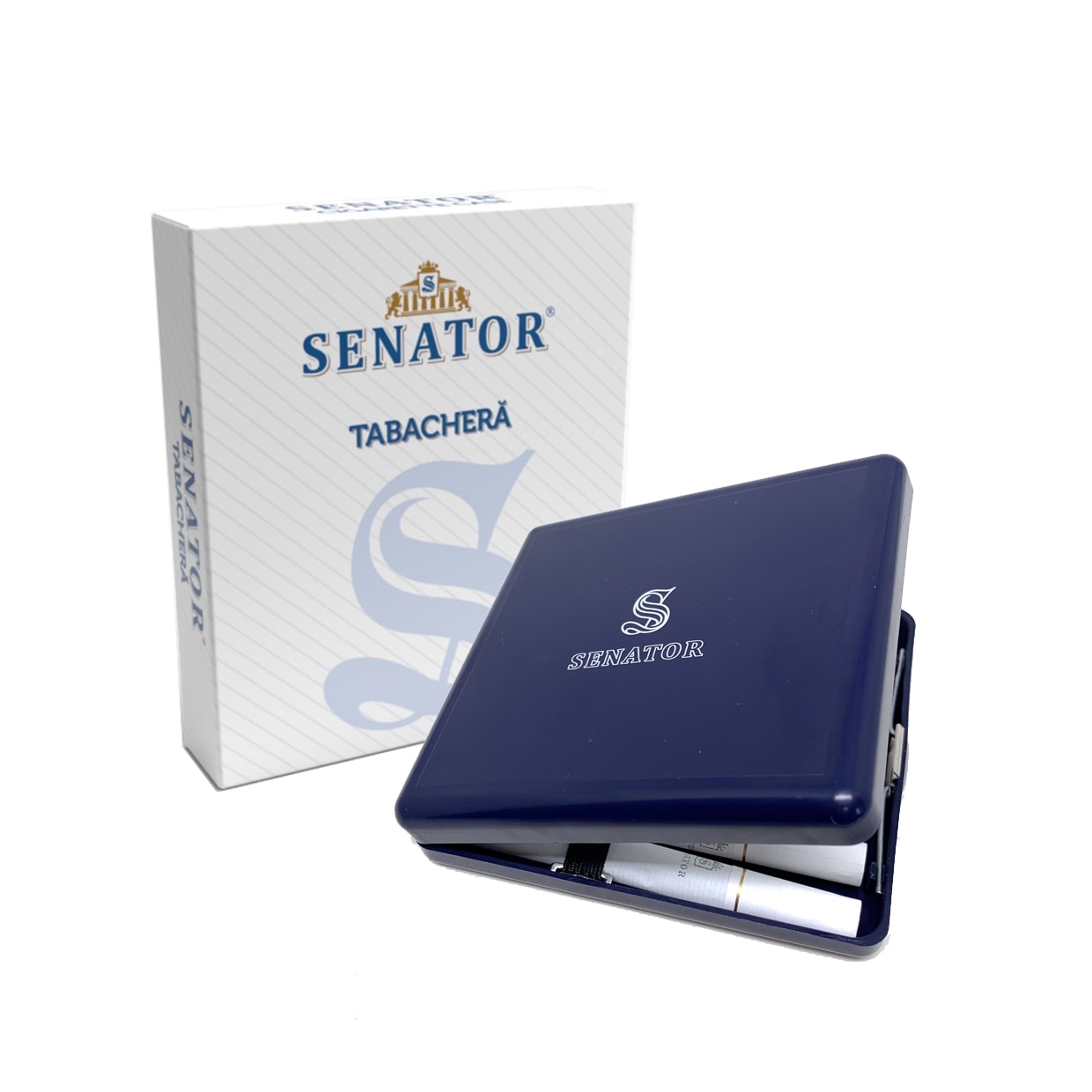 Tabachera clasica SENATOR - Blue - eMAG.ro