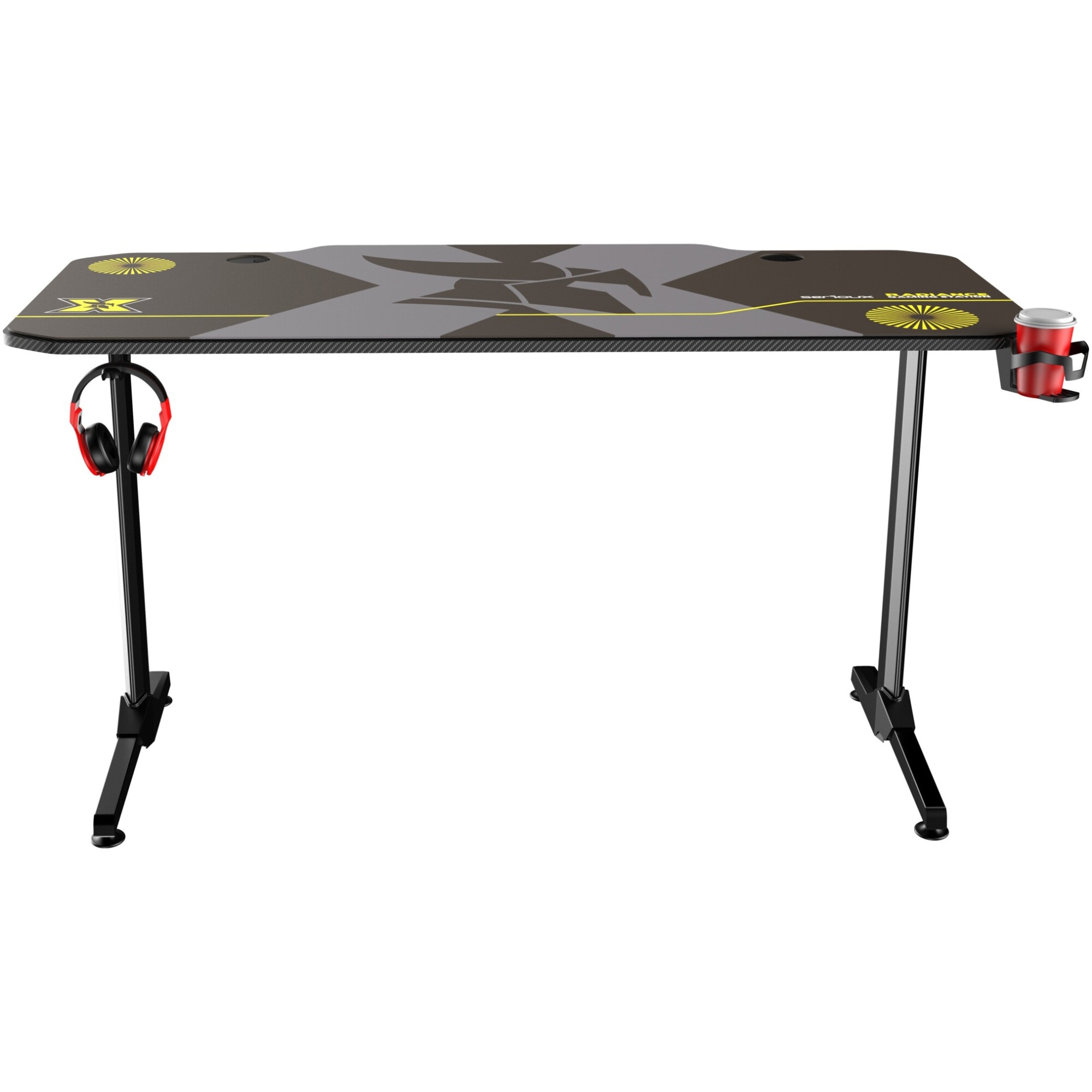 Birou gaming Serioux Radiance, Negru/Galben - eMAG.ro