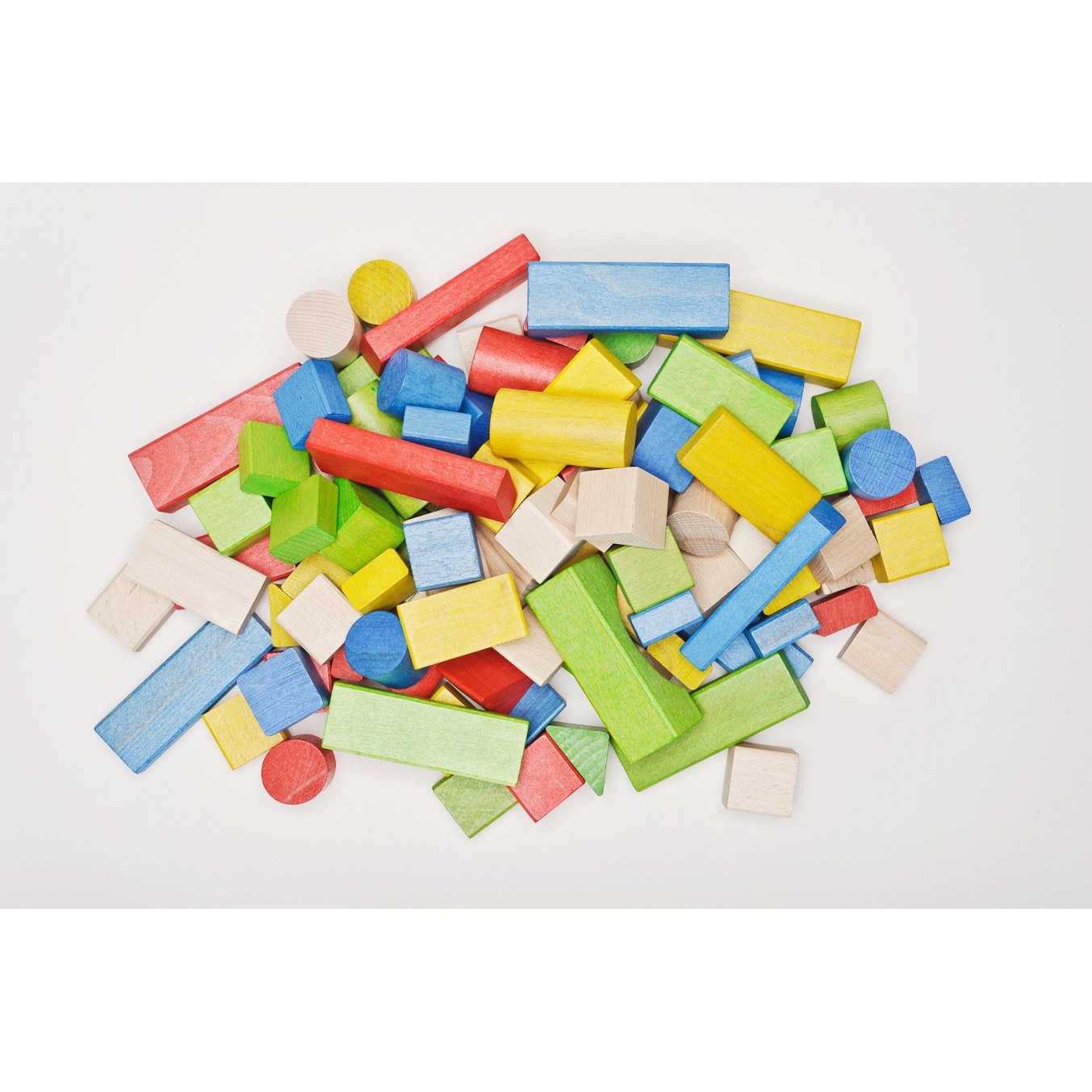 Kit constructie 100 cuburi din lemn, multicolore - eMAG.ro