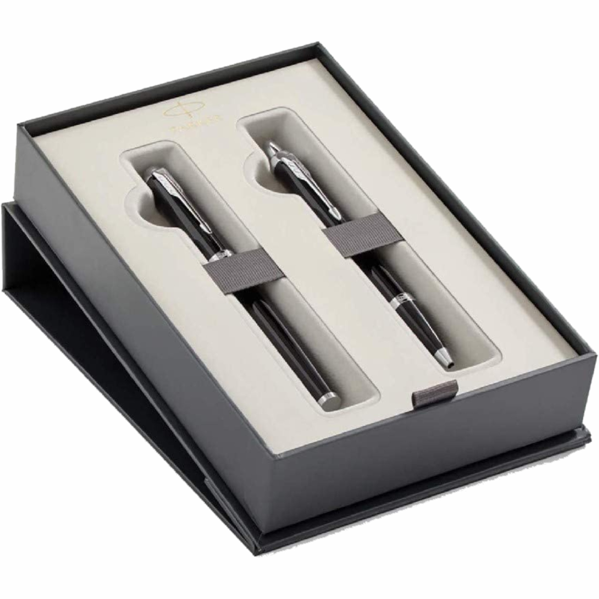 Set Parker Stilou Pix IM Royal Black Lacquer CT gravat, cu rezerva ...
