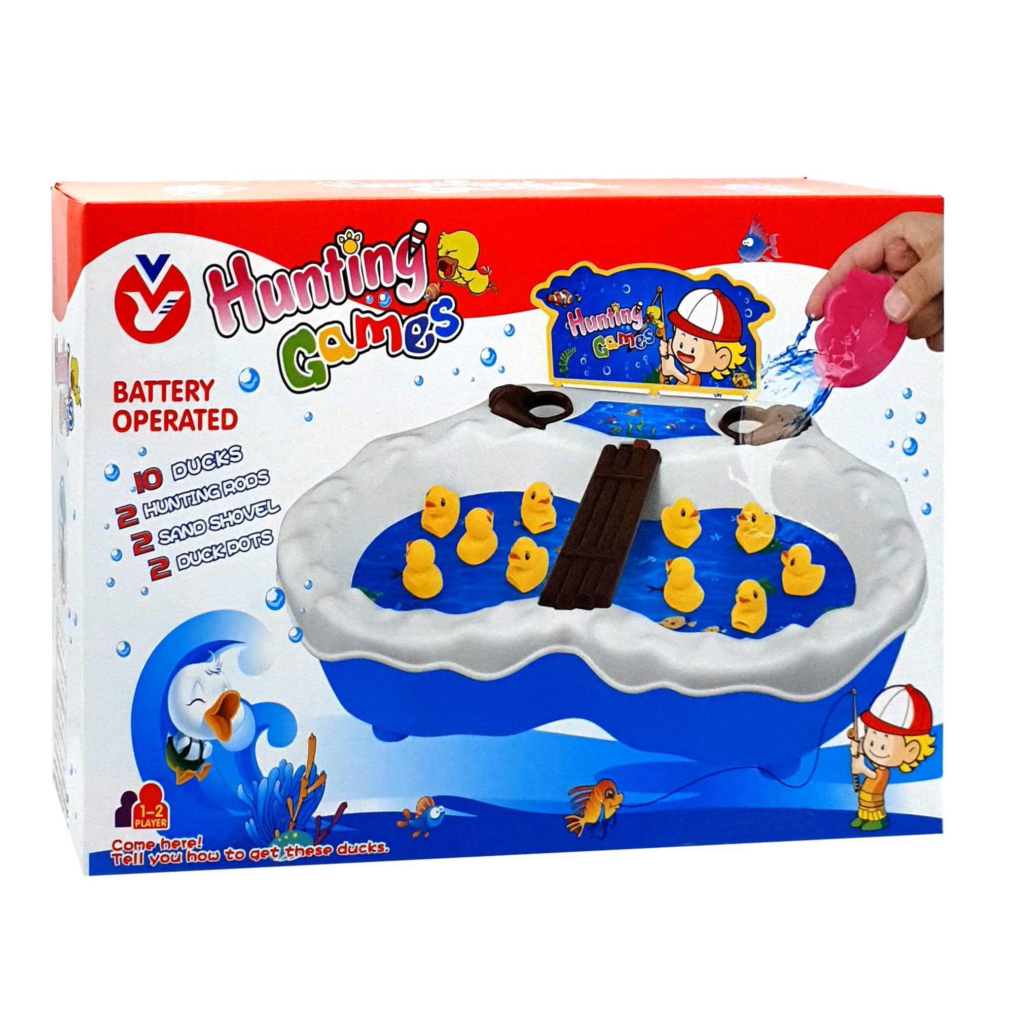 Joc de pescuit magnetic cu muzica, 2 undite, 2 palete si 10 ratuste, +3 ...