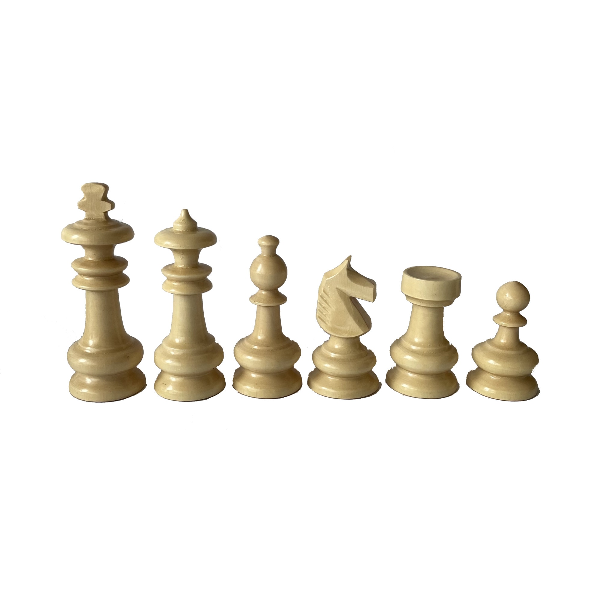 Piese de sah, lucrat manual din lemn, crem/negru, diametru baza 3.5 cm ...