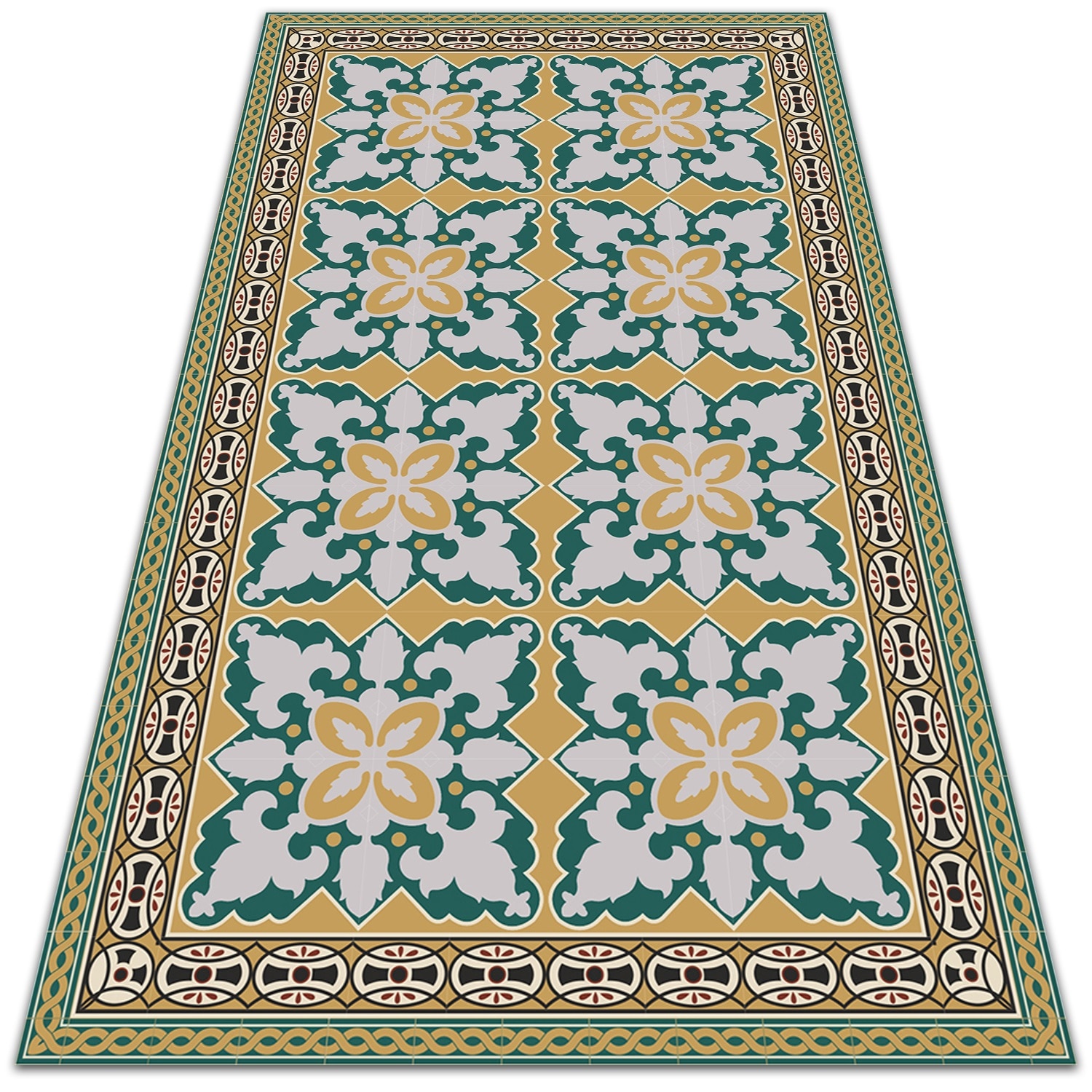 Covor de vinil pentru terasa, Covor de balcon, PVC, Stilul Boho, 60 cm ...