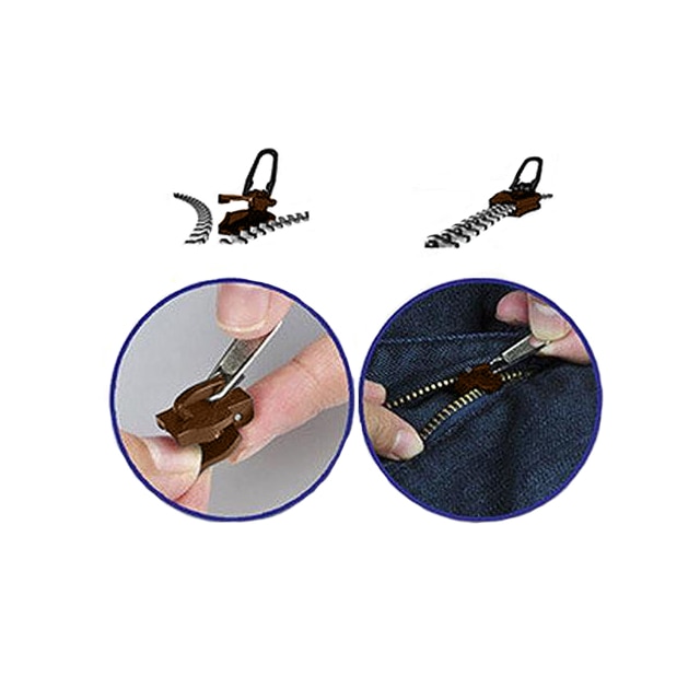 Set 6 rezerve cheite fermoar, maro, 3 dimensiuni - eMAG.ro