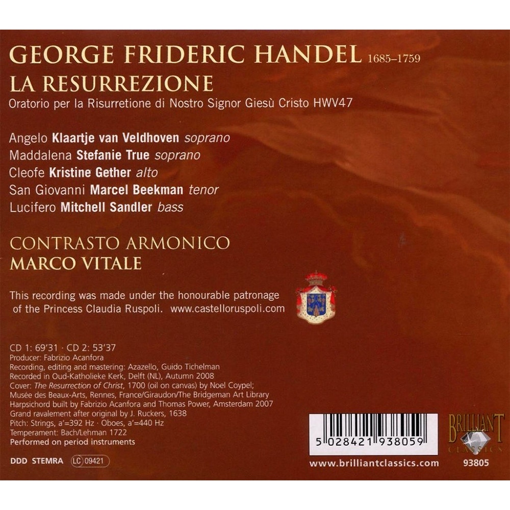 George Frideric Handel - La Resurrezione - 2 CD Digipack - eMAG.ro