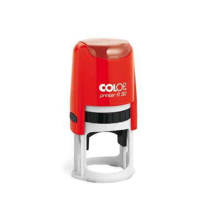 Офис печат COLOP Printer R30, Кръгъл, ABS, Червен - eMAG.bg