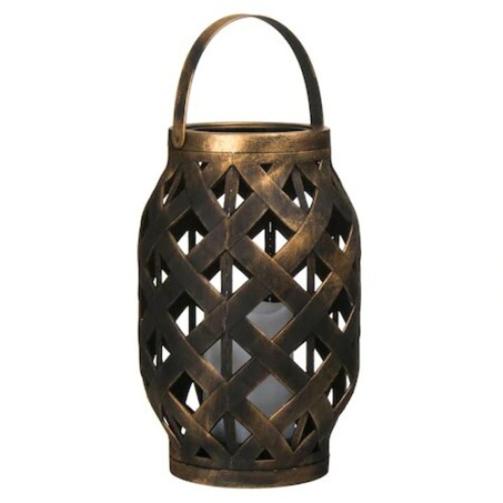 Felinar ornamental MPG, impletit cu candela 25 x15 cm - eMAG.ro