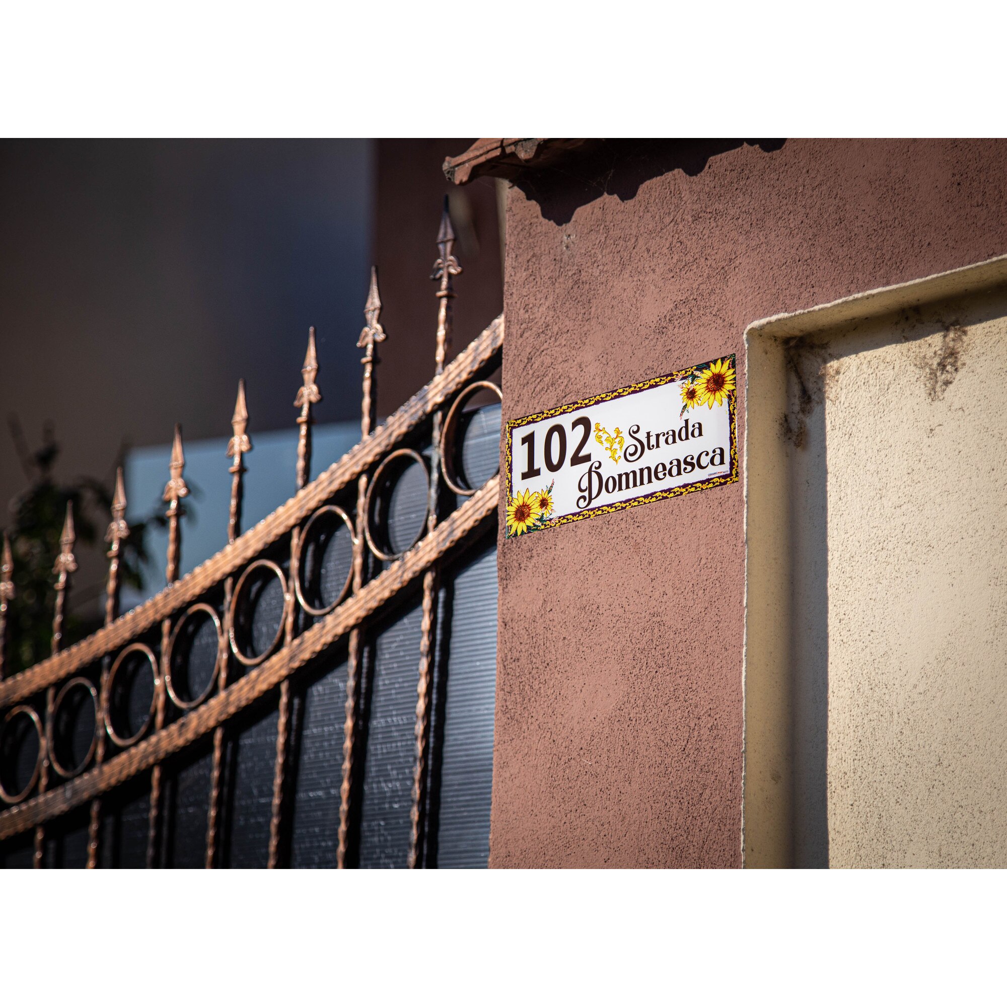 Numar casa, CeramicPrint, model Raza de soare, ceramica, 200 x 100 x 5 ...