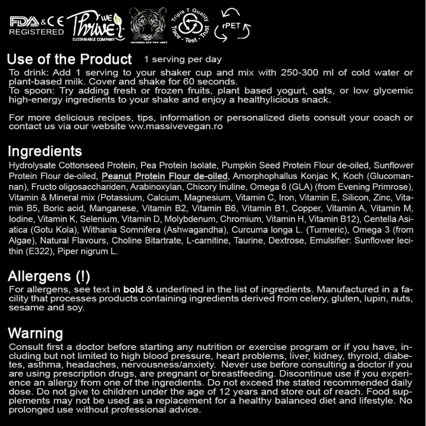 Meal Replacement Bio, Massive Vegan Find Your Balance, 700g, Brownie ...