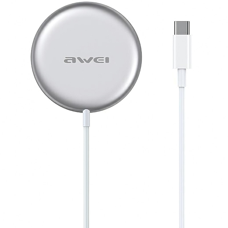 Awei Magsafe 15 W vezeték nélküli mágneses töltőkészlet, fehér és ...