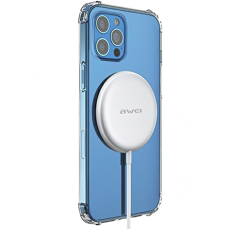 Awei Magsafe 15 W vezeték nélküli mágneses töltőkészlet, fehér és ...