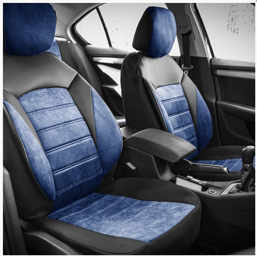 Huse Auto Diamond, Universale, Material Textil si Insertii Piele ...