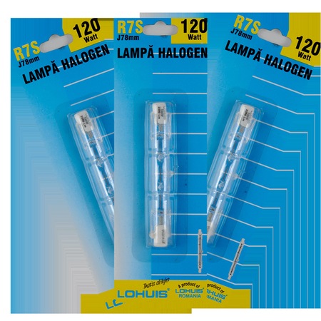 Bec, lampa halogen 120W, Lohuis, R7S J78mm, 2300 lm - eMAG.ro