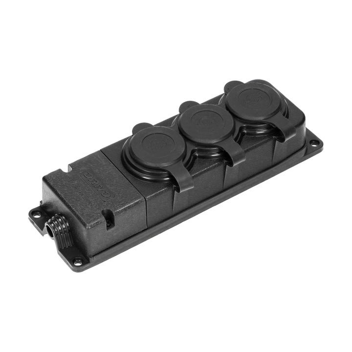 Priza tripla cauciuc aplicata pentru exterior 16A IP44 - eMAG.ro